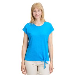 Kurzarmshirt Betty Barclay "Damen Strukturshirt mit Tunnelzug", Damen, Gr. 36, blau (blau aster), Obermaterial: 100% Baumwolle., figurumspielend normal, Rundhals, Shirts, Material