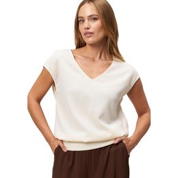 Kurzarmshirt Zero "Damen Plissee-Shirt mit V-Ausschnitt", Damen, Gr. 34, gelb (eggnog), Jersey, Obermaterial: 97% Polyester, 3% Elastan. Ärmelfutter: ohne Futter., Strukturmuster, figurbetont hüftlang, V-Ausschnitt, weit, Shirts, Plain/ohne Details