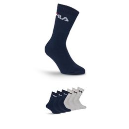 Tennissocken Fila, Damen, Gr. 35-38, navy, grau, Baumwollmischung, Socken, Logoschriftzug, breites Rippenbündchen, Cotton-Mix