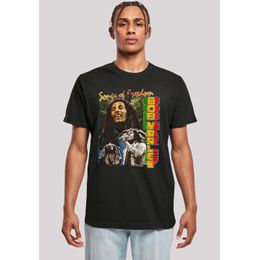 T-Shirt F4NT4STIC "Bob Marley Freedom Vintage Reggae Music", Herren, Gr. 4XL, schwarz, Obermaterial: 100% Baumwolle, regular fit, Rundhals, ohne Bündchen, Shirts, Premium Qualität, Musik, By Rock Off