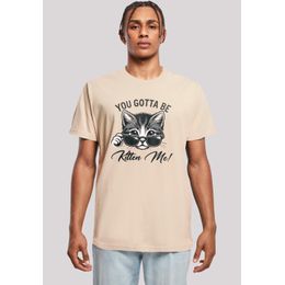 T-Shirt F4NT4STIC "Kätzchen You Gotta Be Kitten Me", Herren, Gr. 4XL, beige (sand), Obermaterial: 100% Baumwolle, regular fit, Rundhals, ohne Bündchen, Shirts, Premium Qualität