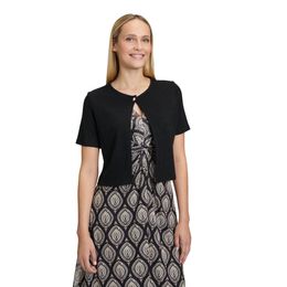 Strickjacke Cartoon "Damen Shirtjacke kurzarm", Damen, Gr. 34, schwarz (schwarz, schwarz), Obermaterial: 76% Baumwolle, 15% Polyester, 9% Polyester metallisiert., figurumspielend normal, Rundhals, Strickjacken
