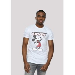 T-Shirt F4NT4STIC "Disney Micky Maus Presents", Herren, Gr. L, weiß, Obermaterial: 100% Baumwolle, regular fit, Rundhals, ohne Bündchen, Shirts, Print