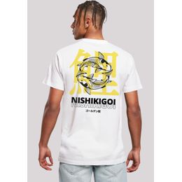 T-Shirt F4NT4STIC "Koi Golden Gai", Herren, Gr. 4XL, weiß, Obermaterial: 100% Baumwolle, regular fit, Rundhals, ohne Bündchen, Shirts, Print