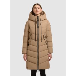 Steppmantel Khujo "MIKIA3", Damen, Gr. L (40), cookie beige, Steppware, Obermaterial: 100% Polyester. Futter: 100% Nylon. Wattierung: 100% Polyester, unifarben, knielang, elastischer Bund, Mäntel