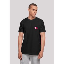 T-Shirt F4NT4STIC "D&auml;nemark Flagge Denmark", Damen, Gr. L, schwarz, Obermaterial: 100% Baumwolle, regular fit, Rundhals, ohne B&uuml;ndchen, Shirts T-Shirt, Print
