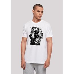 T-Shirt F4NT4STIC "Basketball Splash Sport UNISEX", Herren, Gr. 4XL, weiß, Obermaterial: 100% Baumwolle, regular fit, Rundhals, ohne Bündchen, Shirts, Print