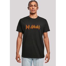 T-Shirt F4NT4STIC "Def Leppard Shatter Logo", Herren, Gr. 4XL, schwarz, Obermaterial: 100% Baumwolle, regular fit, Rundhals, ohne Bündchen, Shirts, Premium Qualität