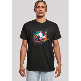 T-Shirt F4NT4STIC "Bunte Fußball Grafik", Herren, Gr. 4XL, schwarz, Obermaterial: 100% Baumwolle, regular fit, Rundhals, ohne Bündchen, Shirts, Premium Qualität