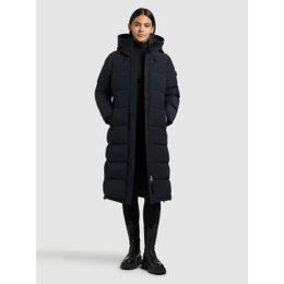Steppmantel Khujo "DEVION2", Damen, Gr. L, port blau, Canvas, 85% Polyester, 15% Baumwolle, unifarben, eingesetzt Rippbündchen mit Windstopper, Mäntel