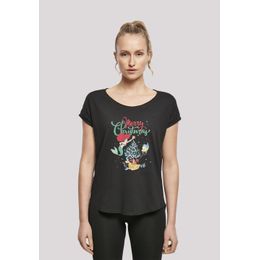 T-Shirt F4NT4STIC "Disney Arielle die Meerjungfrau Merry Christmas", Damen, Gr. XS, schwarz, Obermaterial: 100% Baumwolle, regular fit, Rundhals, ohne B&uuml;ndchen, Shirts T-Shirt, Print