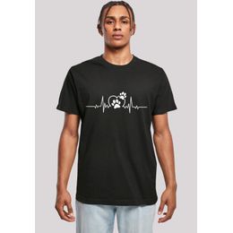 T-Shirt F4NT4STIC "Herzschlag Hunde Liebe", Herren, Gr. 4XL, schwarz, Obermaterial: 100% Baumwolle, regular fit, Rundhals, ohne Bündchen, Shirts, Premium Qualität