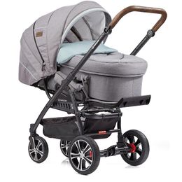 Gesslein Kombi-Kinderwagen »F4 Air+, schwarz/tabak, hellgrau meliert/Stern grau/mintgrün meliert« mit Tragetasche C2 Compact; Design & Handarbeit...