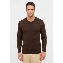 Strickpullover Eterna "REGULAR FIT", Herren, Gr. L, braun, 100% Wolle (Merino), lässig geschnitten, Pullover