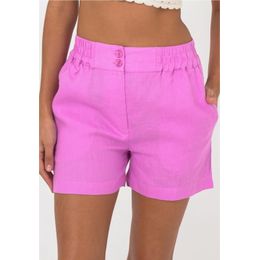 Shorts FRESHLIONS "Amara", Damen, Gr. S, EURO-Gr&ouml;&szlig;en, pink, 100% Leinen, unifarben, kurz, Hosen Shorts, im klassischen Design