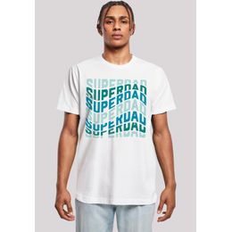 T-Shirt F4NT4STIC "Super Dad Retro Trend Vatertags Design für Papas", Herren, Gr. 4XL, weiß, Obermaterial: 100% Baumwolle, regular fit, Rundhals, ohne Bündchen, Shirts, Premium Qualität