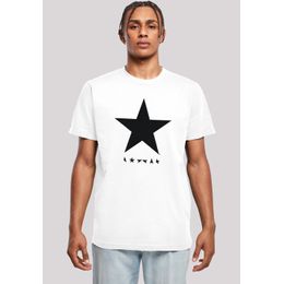 T-Shirt F4NT4STIC "David Bowie Star Logo", Herren, Gr. 4XL, weiß, Obermaterial: 100% Baumwolle, regular fit, Rundhals, ohne Bündchen, Shirts, Print