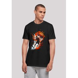 T-Shirt F4NT4STIC "Basketball Splash Sport UNISEX", Herren, Gr. 4XL, schwarz, Obermaterial: 100% Baumwolle, regular fit, Rundhals, ohne Bündchen, Shirts, Print