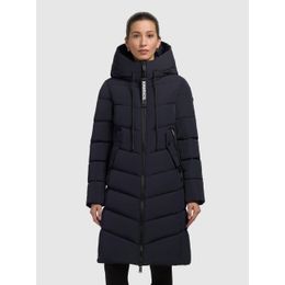 Steppmantel Khujo "MIKIA3", Damen, Gr. L (40), port blau, Steppware, Obermaterial: 100% Polyester. Futter: 100% Nylon. Wattierung: 100% Polyester, unifarben, knielang, elastischer Bund, Mäntel