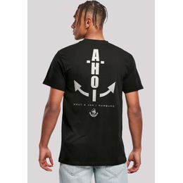 T-Shirt F4NT4STIC "AHOI Knut & Jan Hamburg", Herren, Gr. 4XL, schwarz, Obermaterial: 100% Baumwolle, regular fit, Rundhals, ohne Bündchen, Shirts, Print