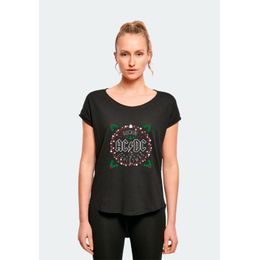 T-Shirt F4NT4STIC "AC/DC Christmas Circle", Damen, Gr. 4XL, schwarz, Obermaterial: 100% Baumwolle, regular fit, Rundhals, ohne Bündchen, Shirts, Damen,Premium Merch,Lang,Longshirt,Bandshirt