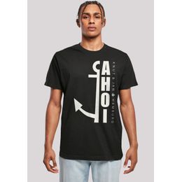 T-Shirt F4NT4STIC "Ahoi Anker Crop Knut & Jan Hamburg", Herren, Gr. 4XL, schwarz, Obermaterial: 100% Baumwolle, regular fit, Rundhals, ohne Bündchen, Shirts, Print