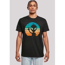 T-Shirt F4NT4STIC "Alien Piece Sonnenuntergang", Herren, Gr. 4XL, schwarz, Obermaterial: 100% Baumwolle, regular fit, Rundhals, ohne Bündchen, Shirts, Premium Qualität