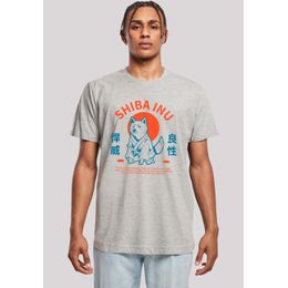 T-Shirt F4NT4STIC "Japanischer Shiba Inu Hund", Herren, Gr. 4XL, grau (erdgrau), Obermaterial: 100% Baumwolle, regular fit, Rundhals, ohne Bündchen, Shirts, Premium Qualität