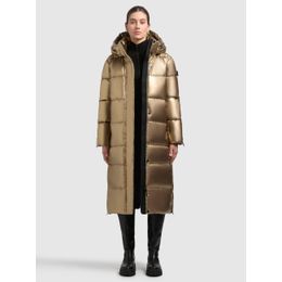 Steppmantel Khujo "HEDD2", Damen, Gr. L, gold, 100% Polyester, unifarben, eingesetzt elastischer Bund mit Reißverschluss, Mäntel