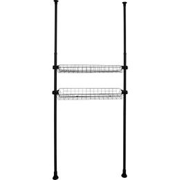Wenko Regalelement &raquo;Herkules&laquo; 2er Set, Passend zum Teleskop-System Herkules schwarz ABS-Kunststoff, Polypropylen, Stahl