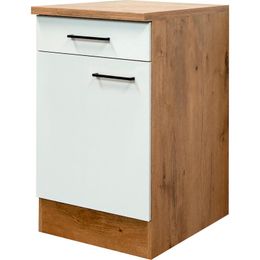 Flex-Well Unterschrank »Vintea« (B x H x T) 50 x 85 x 60 cm, mit Metallgriffen Magnolia matt / Lancelot Oak Lancelot Oak