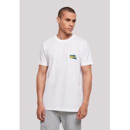 T-Shirt F4NT4STIC "Schweden Flagge Sweden", Herren, Gr. 4XL, weiß, Obermaterial: 100% Baumwolle, regular fit, Rundhals, ohne Bündchen, Shirts, Print
