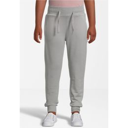 Sweathose NEWLIFE, M&auml;dchen, Gr. 3, EURO-Gr&ouml;&szlig;en, grau, 97% Viskose, 3% Elasthan, unifarben, Hosen Sweathose, im lockeren Schnitt