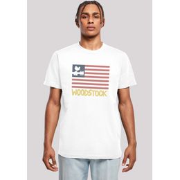 T-Shirt F4NT4STIC "Woodstock USA Flag", Herren, Gr. 4XL, weiß, Obermaterial: 100% Baumwolle, regular fit, Rundhals, ohne Bündchen, Shirts, Herren,Premium Merch,Regular-Fit,Basic,Bandshirt