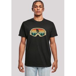 T-Shirt F4NT4STIC "Retro Skibrille Wintersport", Herren, Gr. 4XL, schwarz, Obermaterial: 100% Baumwolle, regular fit, Rundhals, ohne Bündchen, Shirts, Premium Qualität