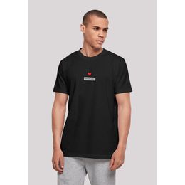 T-Shirt F4NT4STIC "Happy New Year Pixel Herz", Herren, Gr. 4XL, schwarz, Obermaterial: 100% Baumwolle, regular fit, Rundhals, ohne Bündchen, Shirts, Print