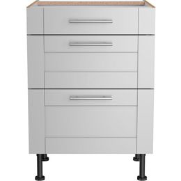 Optifit Unterschrank &raquo;Ahus&laquo; Breite 60 cm grau wildeiche Nachbildung, B/H/T: 60cm x 87cm x 58,4cm, Schubladen: 3 Stk.