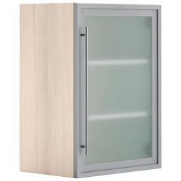 Optifit Glashängeschrank, Breite 50 cm alu/akaziefarben akaziefarben