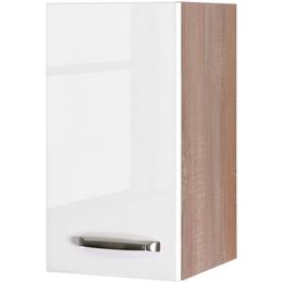 Flex-Well H&auml;ngeschrank &raquo;Florenz&laquo; (B x H x T) 30 x 54,8 x 32 cm wei&szlig; Holzwerkstoff Sonoma Eiche, B/H/T: 30cm x 54cm x 32cm, T&uuml;ren: 1 Stk.