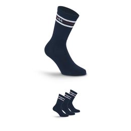 Socken Fila "UNISEX LIFESTYLE PLAIN SOCKS", Damen, Gr. 35-38, navy, Baumwollmischung, normal, Socken Socken, mit Logo-Schriftzug