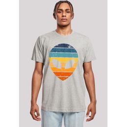 T-Shirt F4NT4STIC "Alien Sonnenuntergang Retro", Herren, Gr. 4XL, grau (erdgrau), Obermaterial: 100% Baumwolle, regular fit, Rundhals, ohne Bündchen, Shirts, Premium Qualität