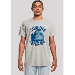 T-Shirt F4NT4STIC "Hawaii Surf Beach Summer", Herren, Gr. 3XL, grau (erdgrau), Obermaterial: 100% Baumwolle, regular fit, Rundhals, ohne Bündchen, Shirts, Premium Qualität