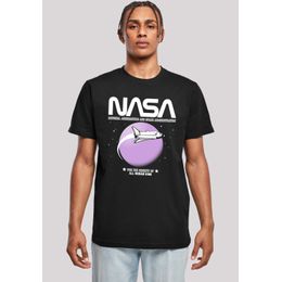 T-Shirt F4NT4STIC "NASA Shuttle Orbit", Herren, Gr. 4XL, schwarz, Obermaterial: 100% Baumwolle, regular fit, Rundhals, ohne Bündchen, Shirts, Herren,Premium Merch,Regular-Fit,Basic,Bedruckt