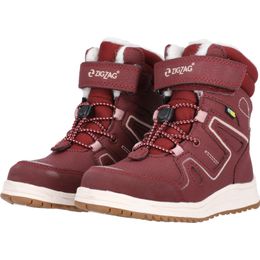Winterboots ZIGZAG "Rincet Kids Boot WP", Damen, Gr. 24, carbernet, Synthetik, Textil, Schuhe, Winterstiefel,Schnürstiefel, Winterschuhe,wasserdicht,gefüttert
