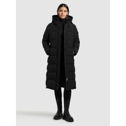Steppmantel Khujo "DEVION2", Damen, Gr. L, schwarz, Canvas, 85% Polyester, 15% Baumwolle, unifarben, eingesetzt Rippbündchen mit Windstopper, Mäntel