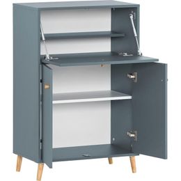 Schildmeyer Schreibtisch &raquo;Serie 500&laquo; Breite 65,2 cm, Sekret&auml;r Aktenschrank mit ausklappbarer Schreibplatte blau