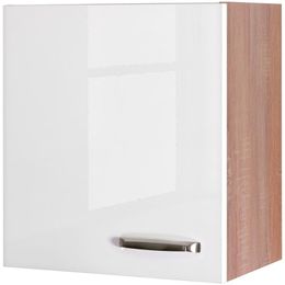Flex-Well H&auml;ngeschrank &raquo;Florenz&laquo; (B x H x T) 50 x 54,8 x 32 cm wei&szlig; Holzwerkstoff Sonoma Eiche, B/H/T: 50cm x 54cm x 32cm, T&uuml;ren: 1 Stk.