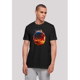 T-Shirt F4NT4STIC "Basketball On Fire Sport UNISEX", Herren, Gr. 4XL, schwarz, Obermaterial: 100% Baumwolle, regular fit, Rundhals, ohne Bündchen, Shirts, Print