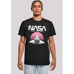 T-Shirt F4NT4STIC "NASA Space Shuttle Sunset", Herren, Gr. L, schwarz, Obermaterial: 100% Baumwolle, regular fit, Rundhals, ohne Bündchen, Shirts, Herren,Premium Merch,Regular-Fit,Basic,Bedruckt