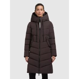 Steppmantel Khujo "MIKIA3", Damen, Gr. L (40), moody plum, Steppware, Obermaterial: 100% Polyester. Futter: 100% Nylon. Wattierung: 100% Polyester, unifarben, knielang, elastischer Bund, Mäntel